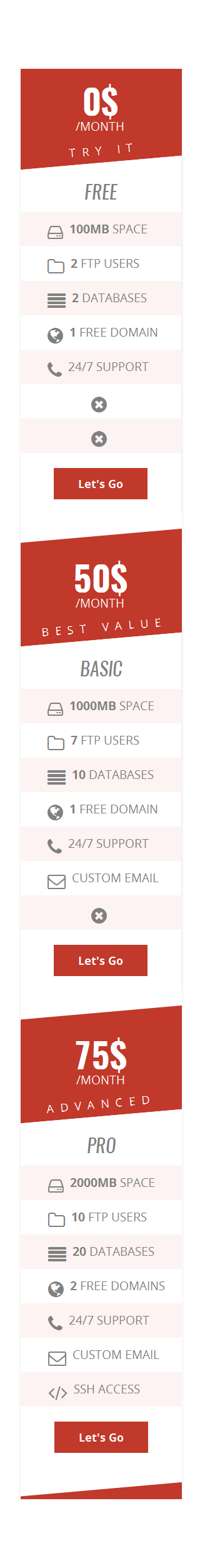 Slope - Flat Pricing Table by MondayFlight | CodeCanyon